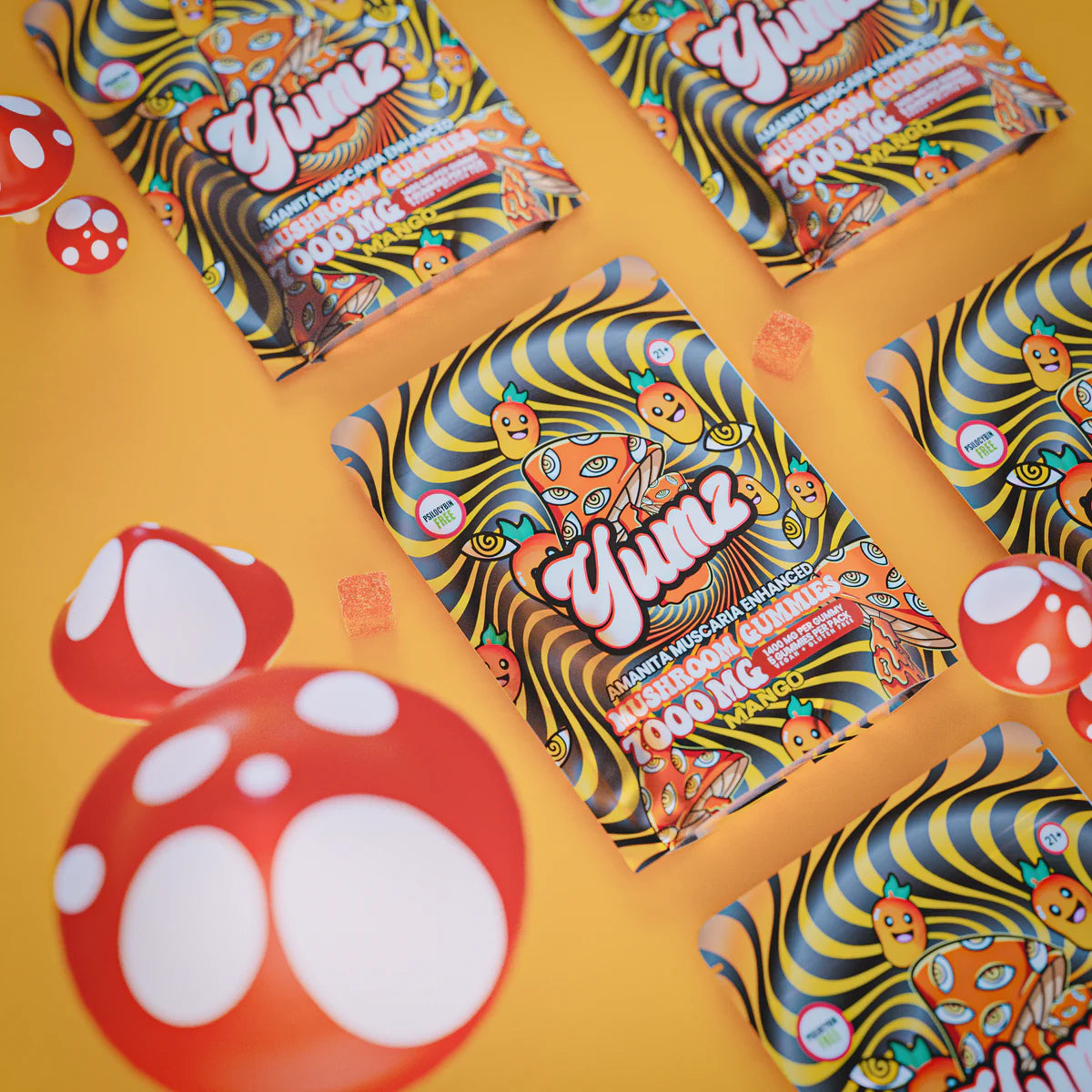 YUMZ - MANGO ( AMANITA MUSCARIA MUSHROOM GUMMIES ) – DopeBoo